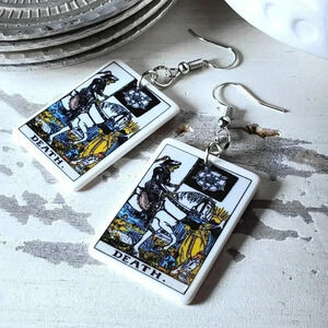 Pinkdiva | Jewelry | Tarot Card Design Earrings Death Transformation ...
